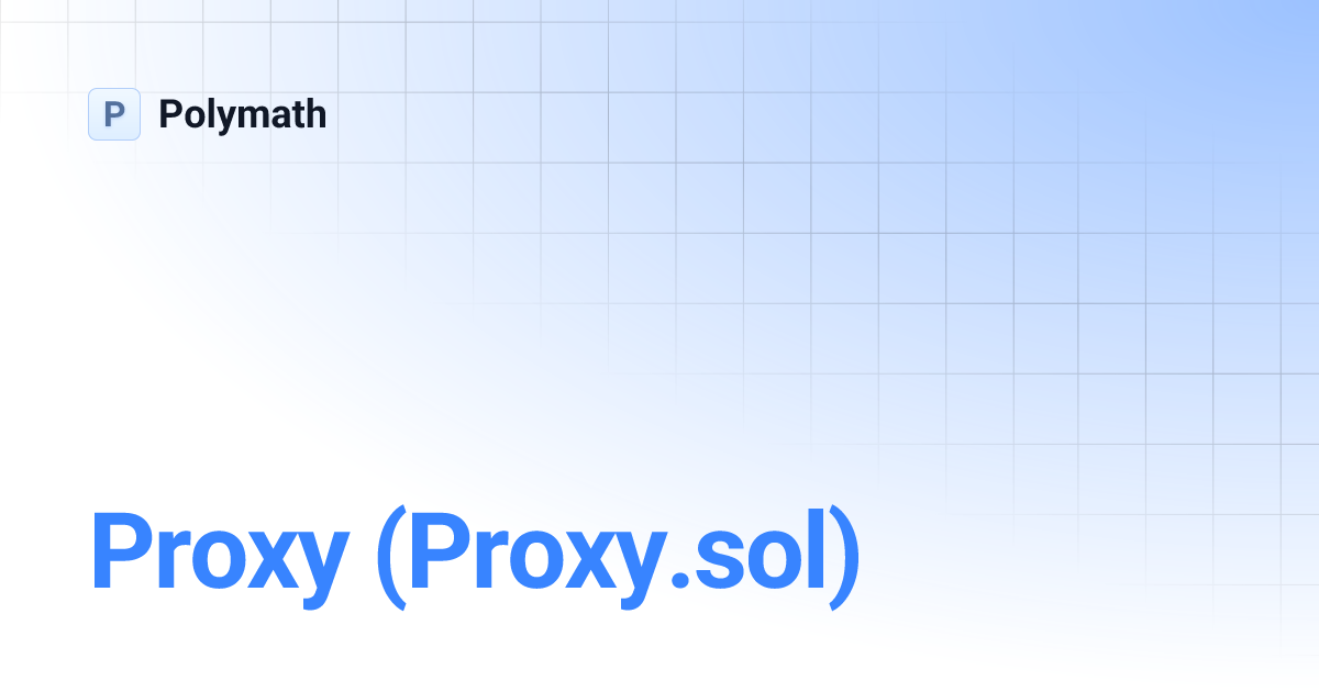 Proxy (Proxy.sol) | Polymath