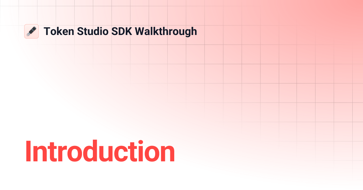 Introduction | Token Studio SDK Walkthrough